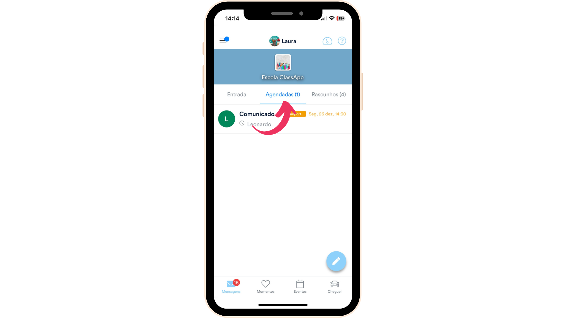 Como agendar o envio de mensagens no ClassApp – ClassApp Ajuda